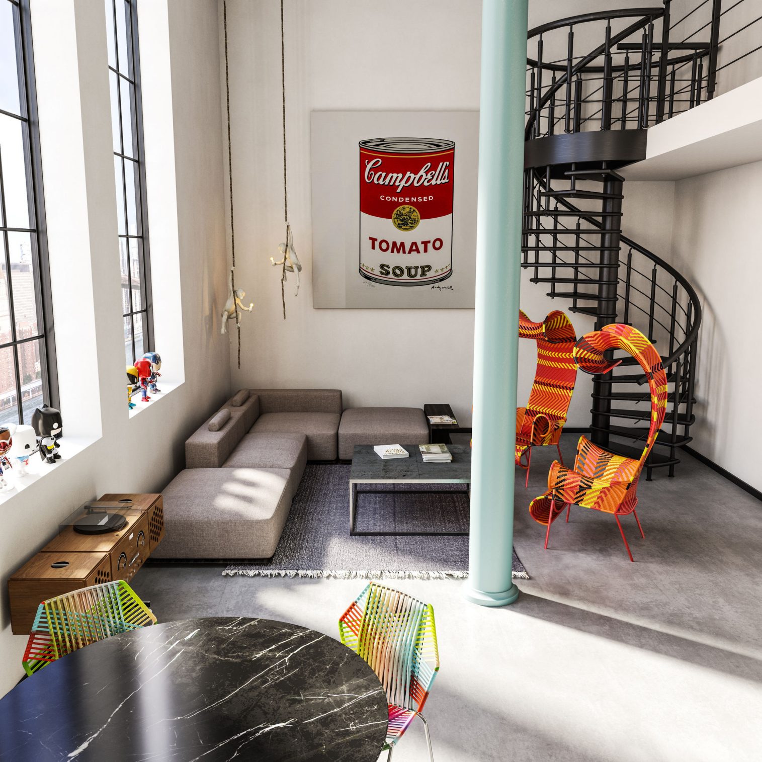 Modern home studio with an industrial look | New York City