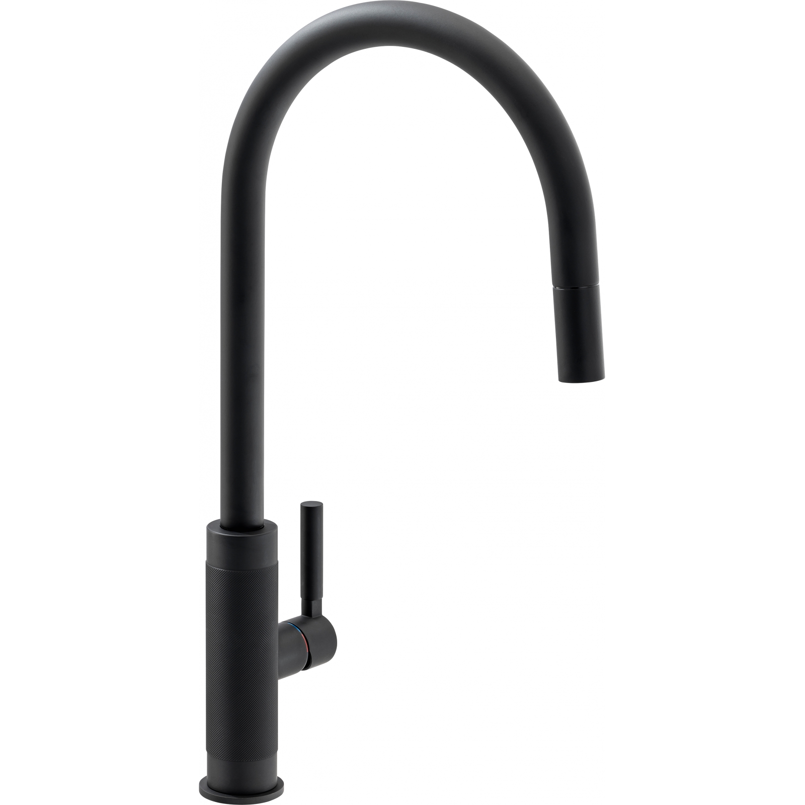 Kitchen Tap Tessuto J Pullout Nozzle Side Matt Black - Brass