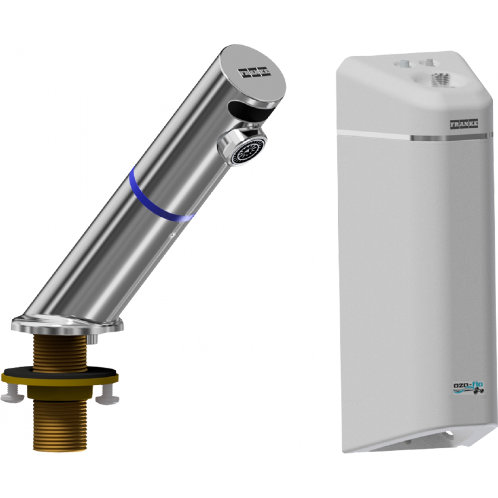 HWF23 Ozo-flo faucet, deckmount angled